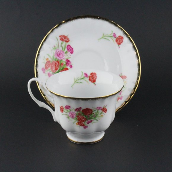 GANZ | Dining | Vtg Flower Of The Month Tea Cup Saucer Set | Poshmark